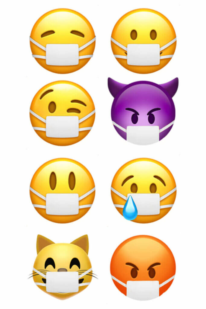 A Apple irá modificar o emoji de rosto com máscara no iOS 14.2