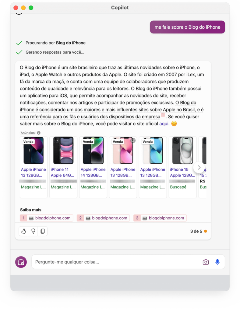 Microsoft lança aplicativo próprio do Copilot para iPhone e iPad